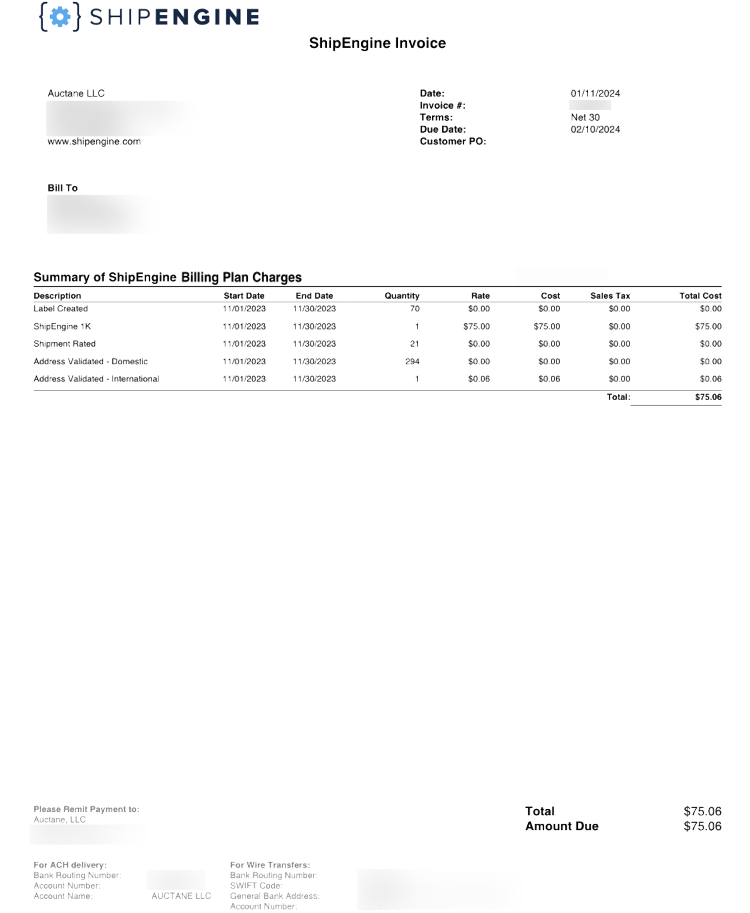 View ShipEngine Invoices – ShipEngine